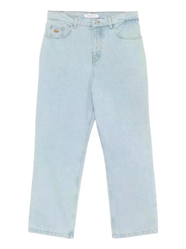 Maison Kitsuné Logo Embroidered Jeans - Blue