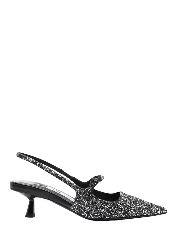 JIMMY CHOO Didi 45mm Glitter Slingback Pumps - Silver