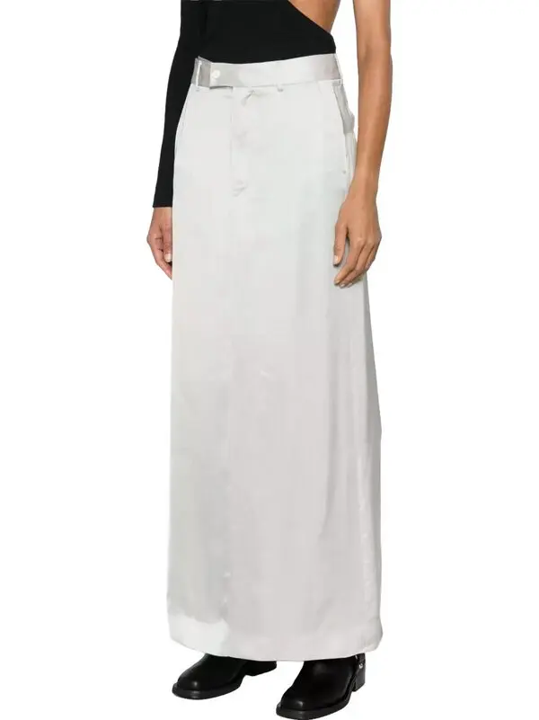 MAISON MARGIELA Tailored Satin Wrap Midi Skirt - Silver