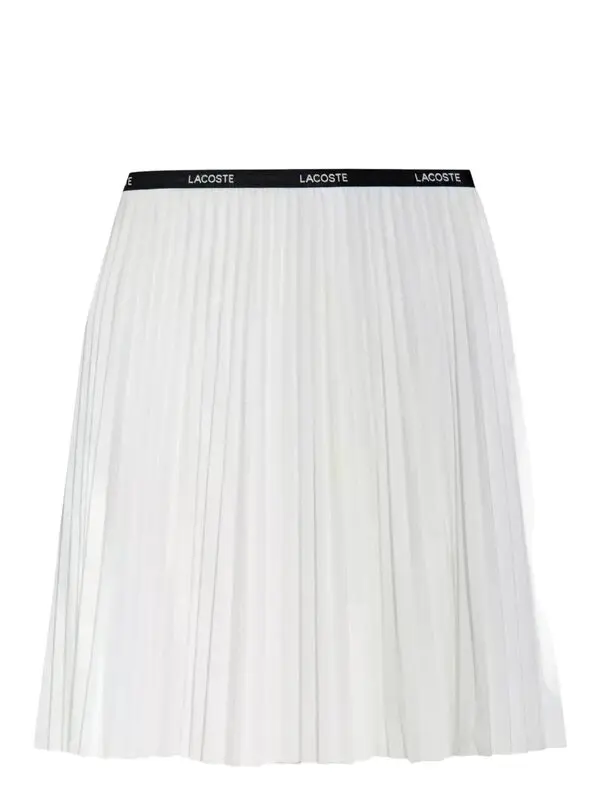 Lacoste Pleated Skirt With Logo Waistband - White