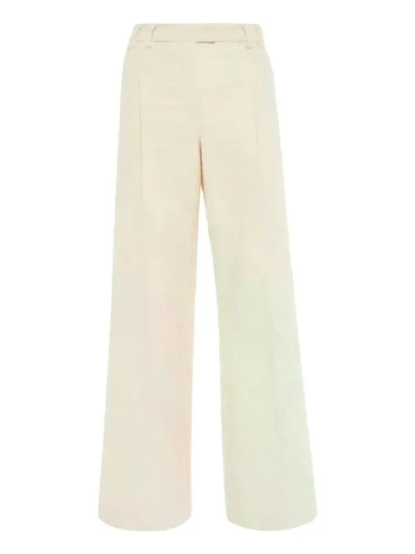 La DoubleJ La Comasca Jacquard Wide-leg Trousers - Neutrals