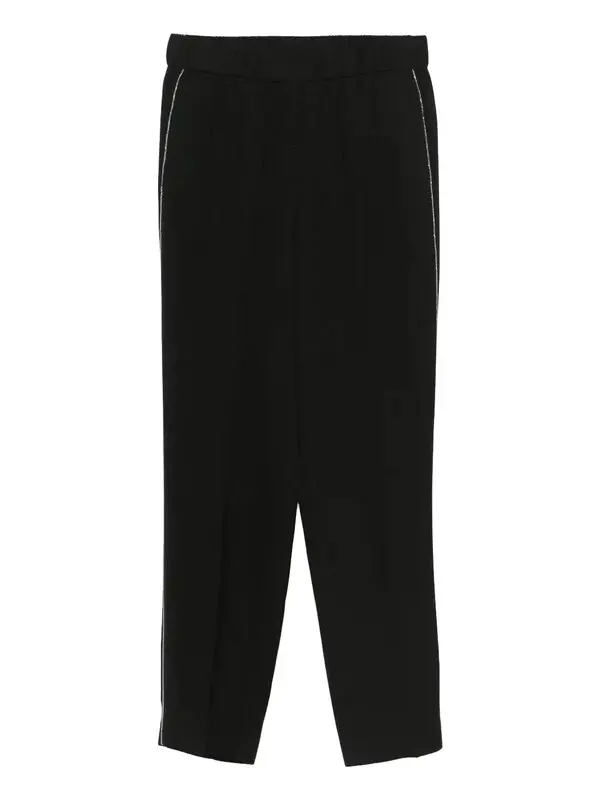 Peserico Crepe Tailored Trousers With Side Detail - Black