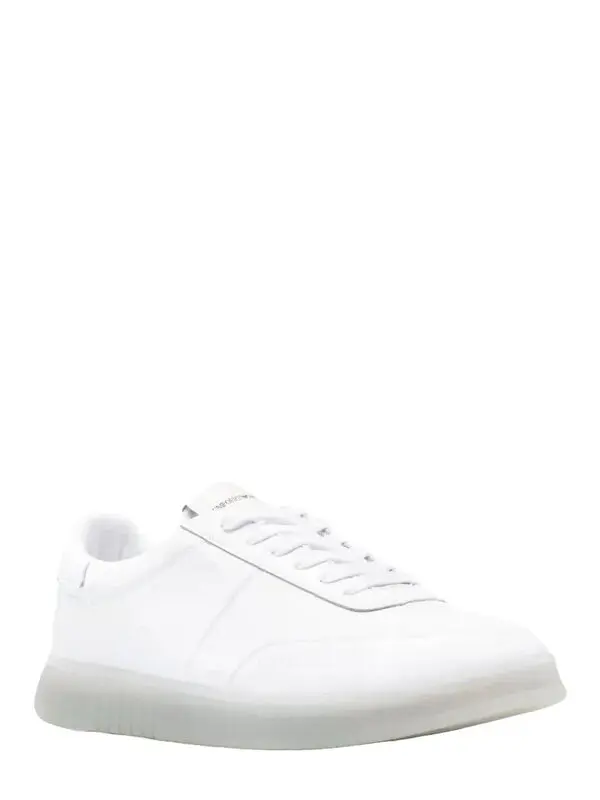 Emporio Armani Leather Lace-up Sneakers - White