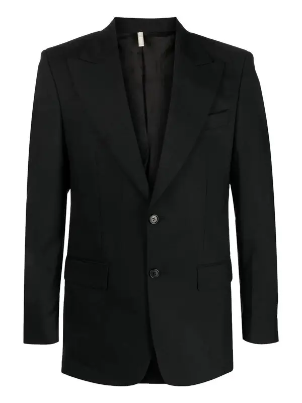 SUNFLOWER Single-breasted Wool Blazer - Black