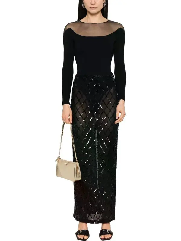 P.a.r.o.s.h Embellished Maxi Skirt - Black