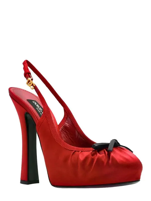 Dolce & Gabbana Ballerina Pumps With High Block Heel - Red