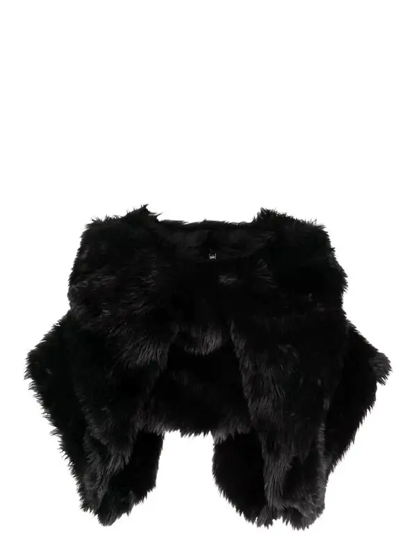 Comme Des Garçons Fur-design Cropped Blouse - Black