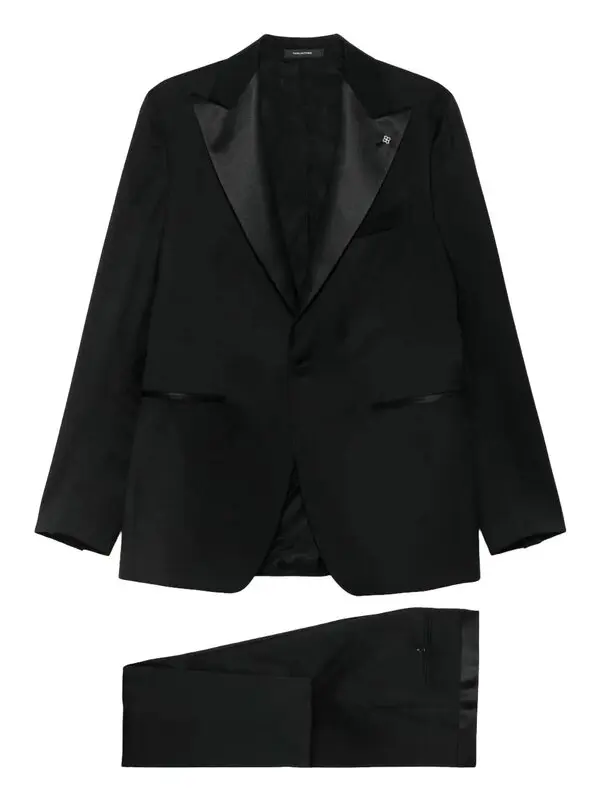 Tagliatore Brooch-detail Suit - Black