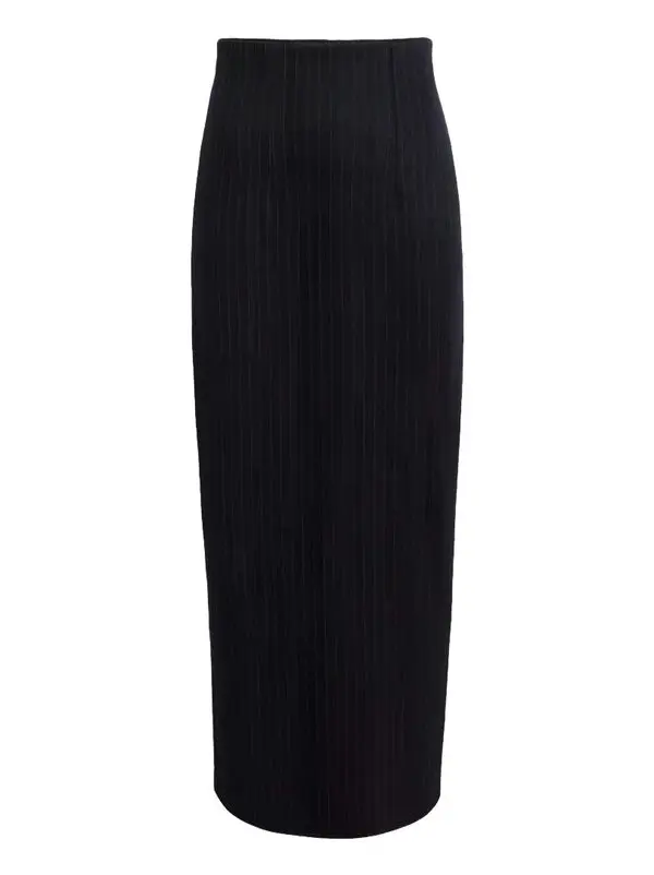 Khaite The Loxley Pinstriped Pencil Skirt - Blue