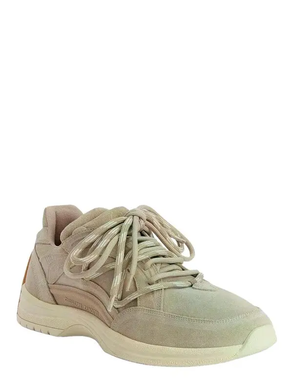 GIUSEPPE ZANOTTI Taupe Suede Lace-up Low-top Sneakers - Grey