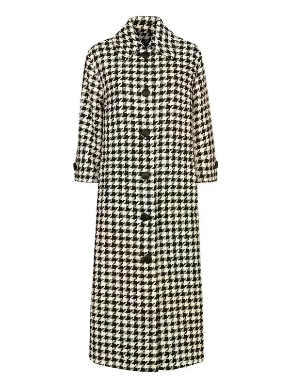 Dolce & Gabbana Houndstooth Trench Coat - Black