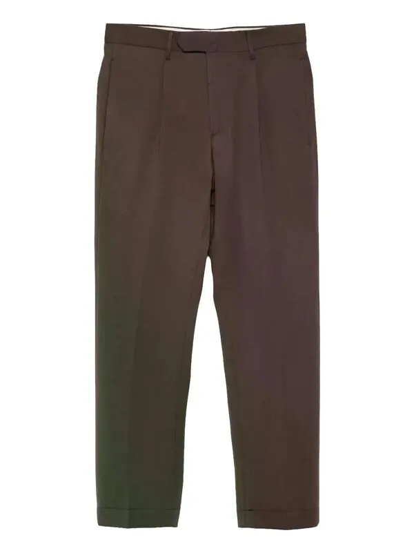 DELL'OGLIO Scilla Wool Blend Trousers - Brown