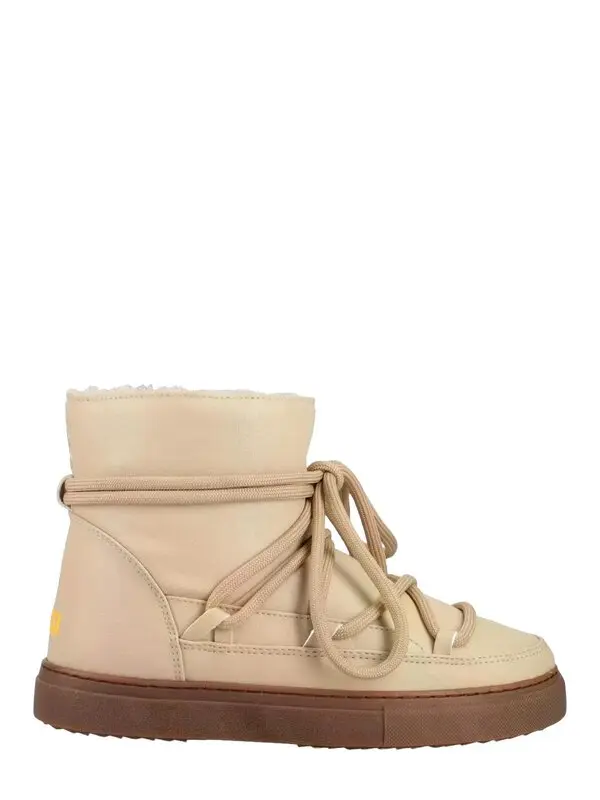 Inuikii Lace-up Ankle Boots With Shearling Lining - Neutrals