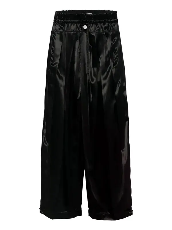 JIL SANDER Satin Palazzo Trousers - Black