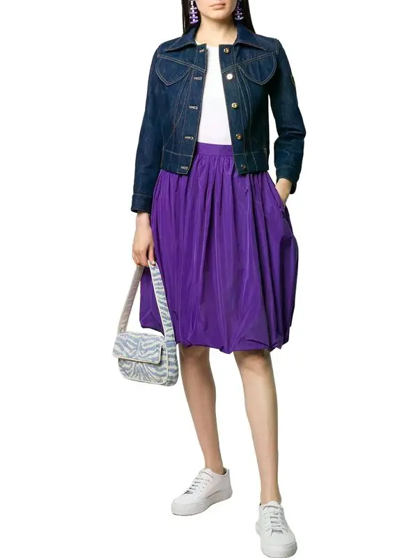 PATOU Logo Embroidered Denim Jacket - Blue