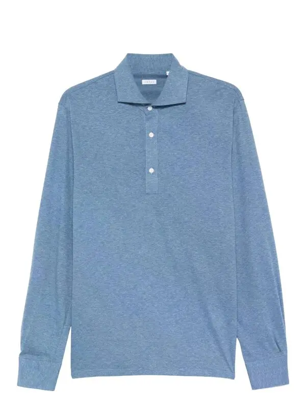 ORIAN Mélange-effect Polo Shirt - Blue