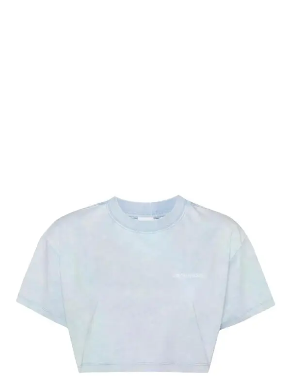 GROUND ZERO Cropped T-shirt With Logo Print - Blue