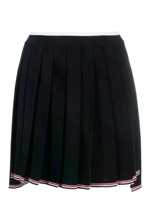 Thom Browne Full Needle Knitted Pleated Skirt - Blue