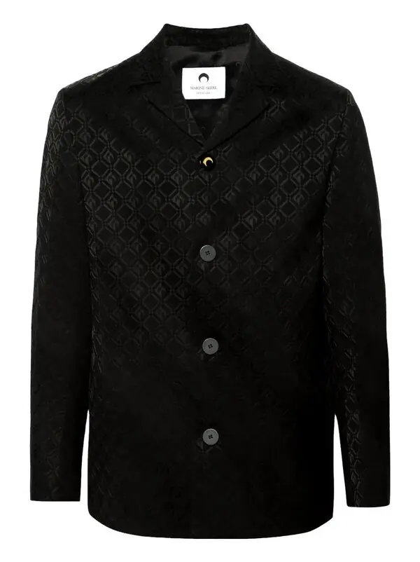 MARINE SERRE Moon Diamant-jacquard Blazer - Black