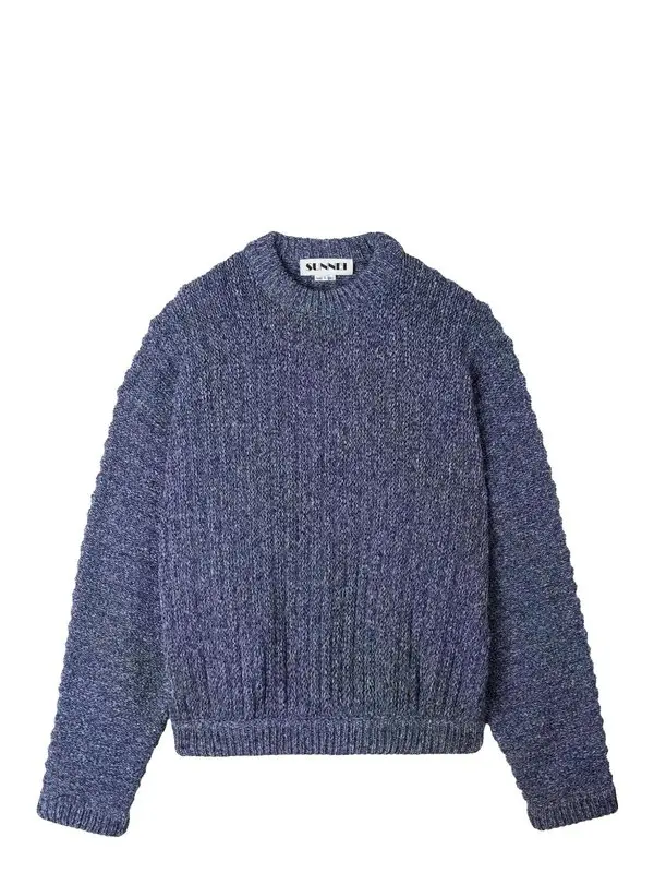 Sunnei Brushed Finish Crew Neck Jumper - Blue