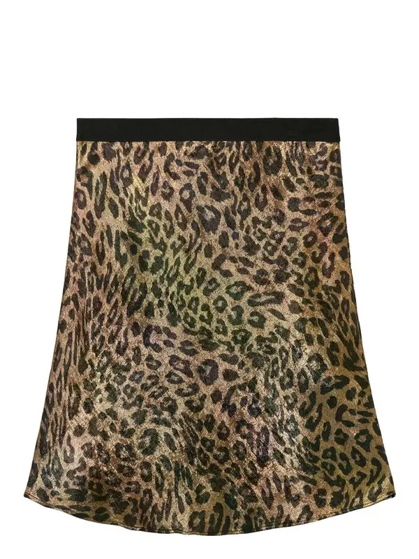 TOUT A COUP A-line Leopard Print Skirt - Neutrals