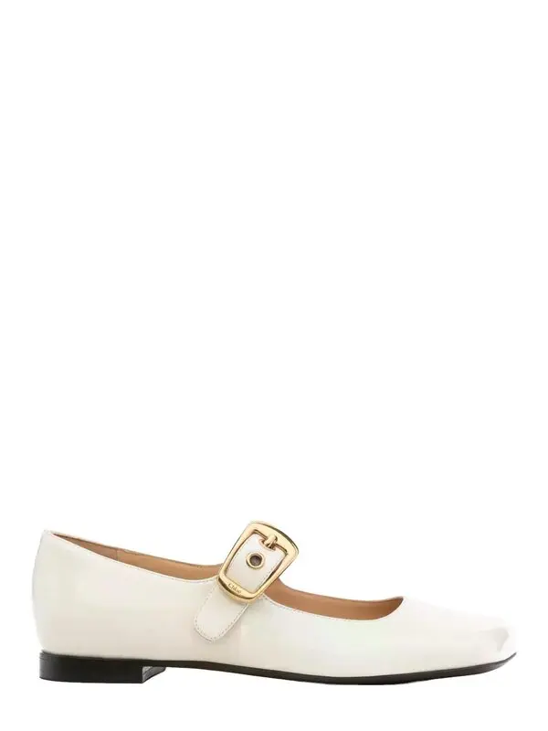 Chloé Polly Ballet Flats With Buckle Detail - White