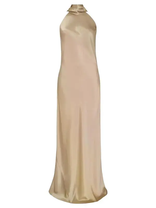 Galvan Sienna Halterneck Gown - Neutrals
