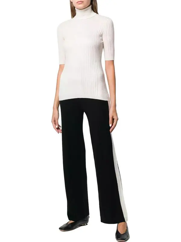 Cashmere In Love Ivory Wool And Cashmere Roll-neck Pullover Top - Neutrals