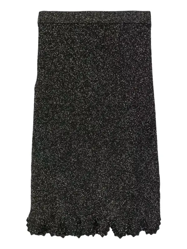 Chloé Scallop Knitted Midi Skirt - Black