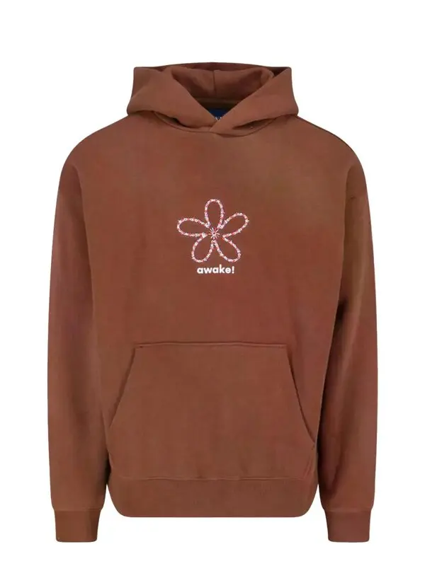 AWAKE NY Logo-print Hoodie - Brown