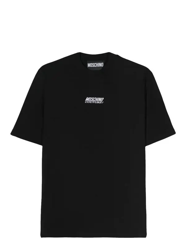 Moschino Logo-embroidered Cotton T-shirt - Black