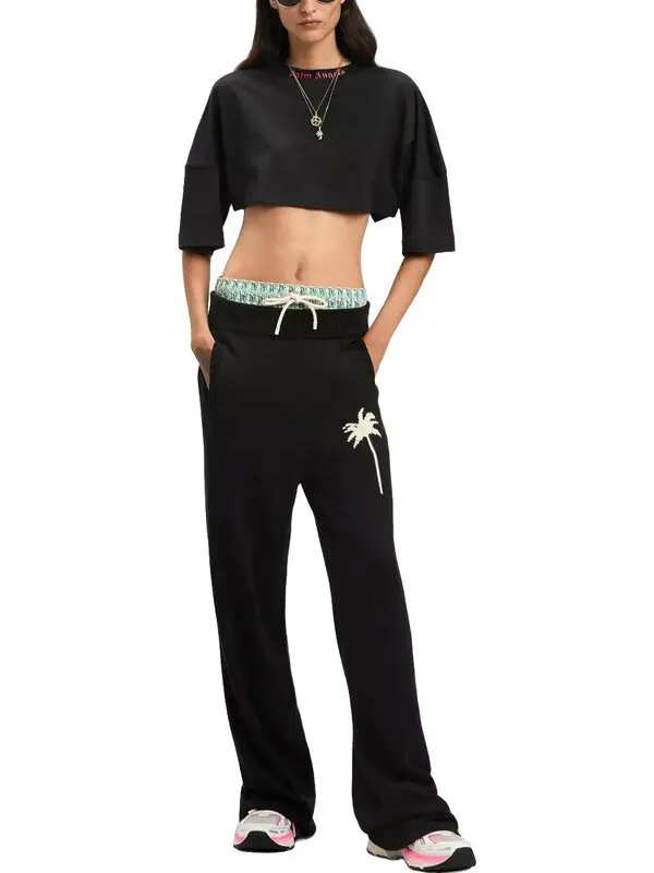 Palm Angels Palm Tree Knit Trousers - Black