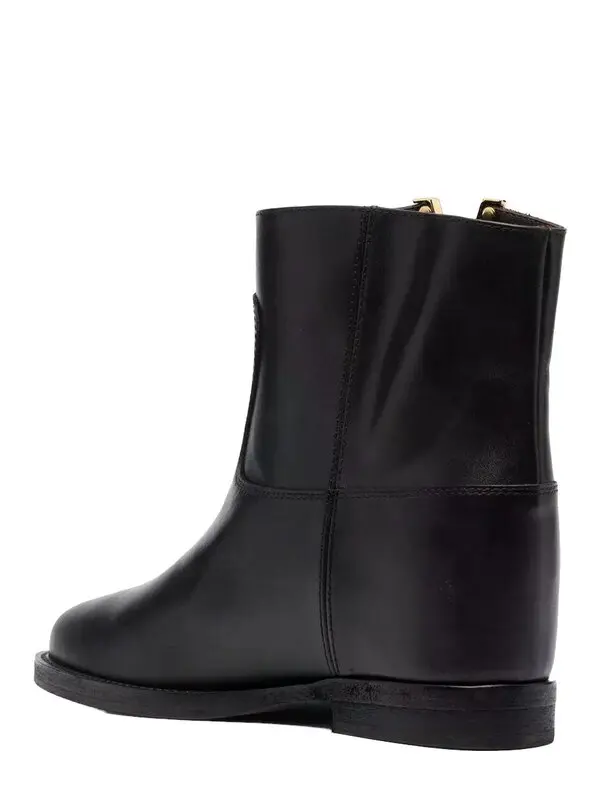 VIA ROMA 15 Calf Leather Ankle Boots - Black