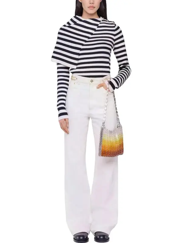Rabanne Asymmetrical Striped Sweater - Blue
