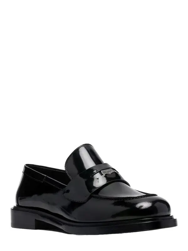 FERRAGAMO Patent Leather Loafers - Black