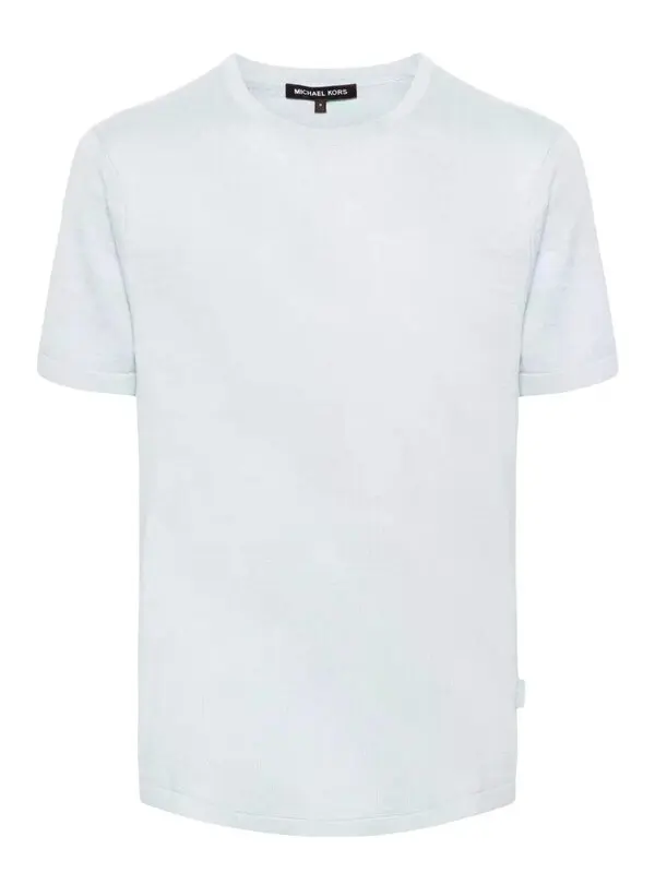 Michael Kors Round-neck Ribbed-knit T-shirt - Blue