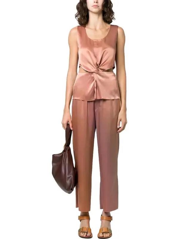 Nanushka Cropped Trousers With Elasticated Waist - Orange
