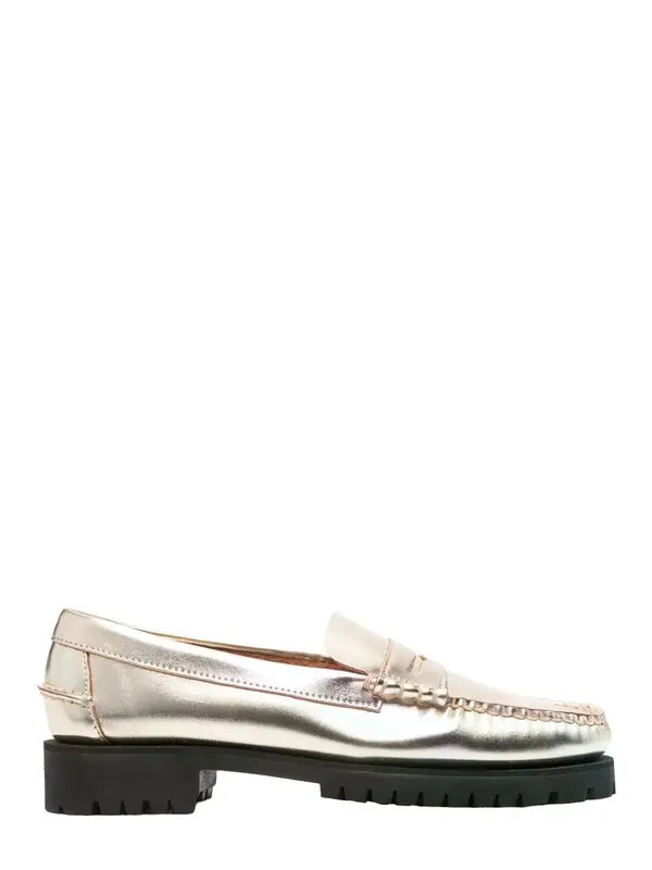 SEBAGO Dan Metallic Leather Loafers - Gold