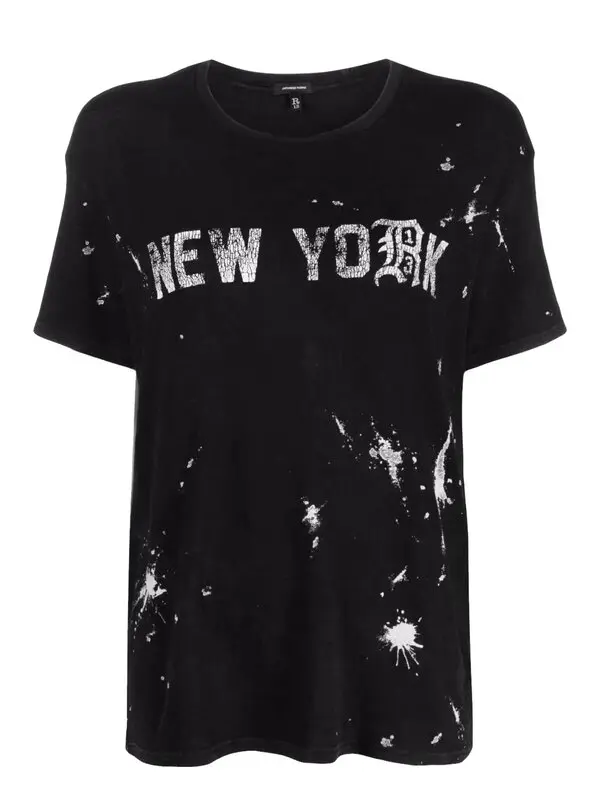R13 Paint Splatter T-shirt - Black