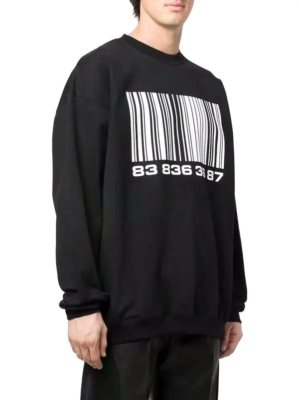 VTMNTS Bar Code Print Sweatshirt - Black