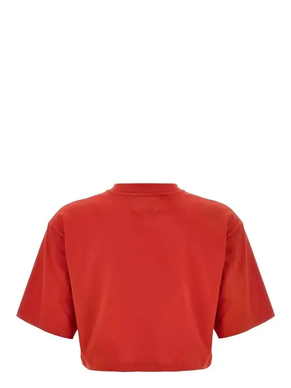 Loulou De Saison Crew Neck Embroidered T-shirt - Red
