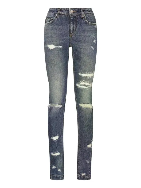 Dolce & Gabbana Distressed Skinny Jeans - Blue