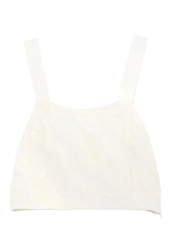 Antik Batik Mahata Embellished Square Neck Top - Neutrals