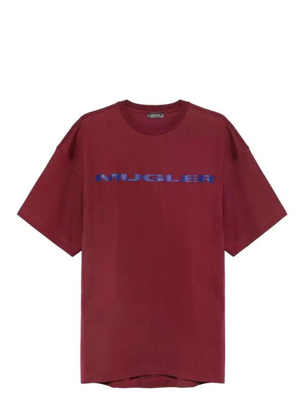 MUGLER Logo-appliqué T-shirt - Red
