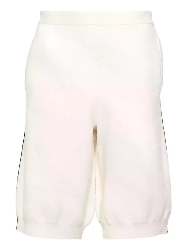 Gcds College Bouclé-knit Bermuda Shorts - Neutrals