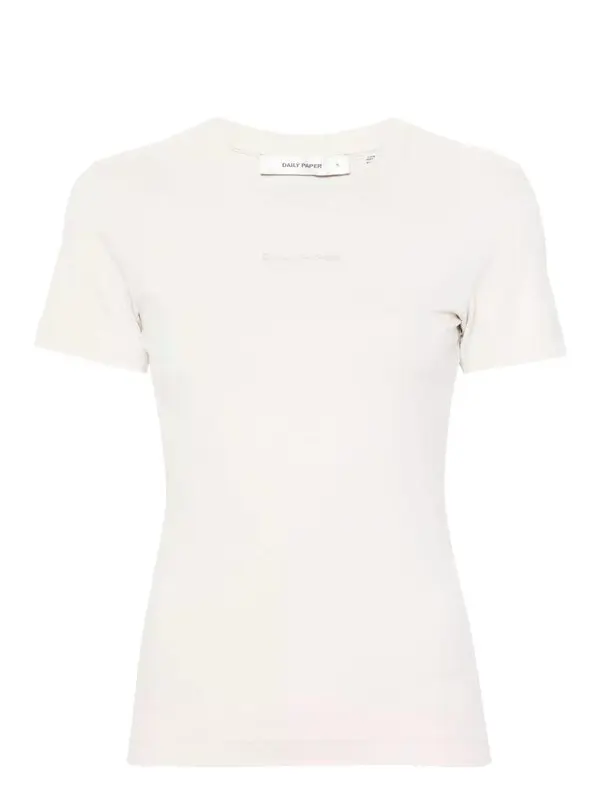 DAILY PAPER Logotype Embroidered T-shirt - Neutrals