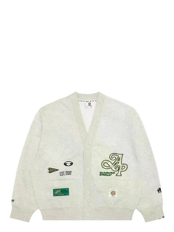 AAPE BY *A BATHING APE Logo-appliqué Cardigan - Grey
