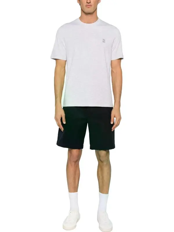 Brunello Cucinelli Cotton Twill Bermuda Shorts - Blue