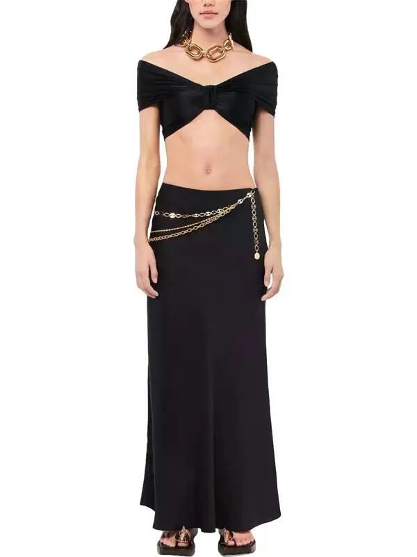 Rabanne Chain Detail Maxi Skirt - Black