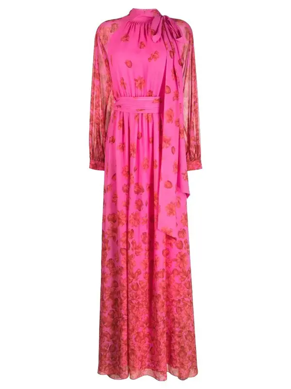 Sachin & Babi Vera Floral-print Chiffon Gown - Pink